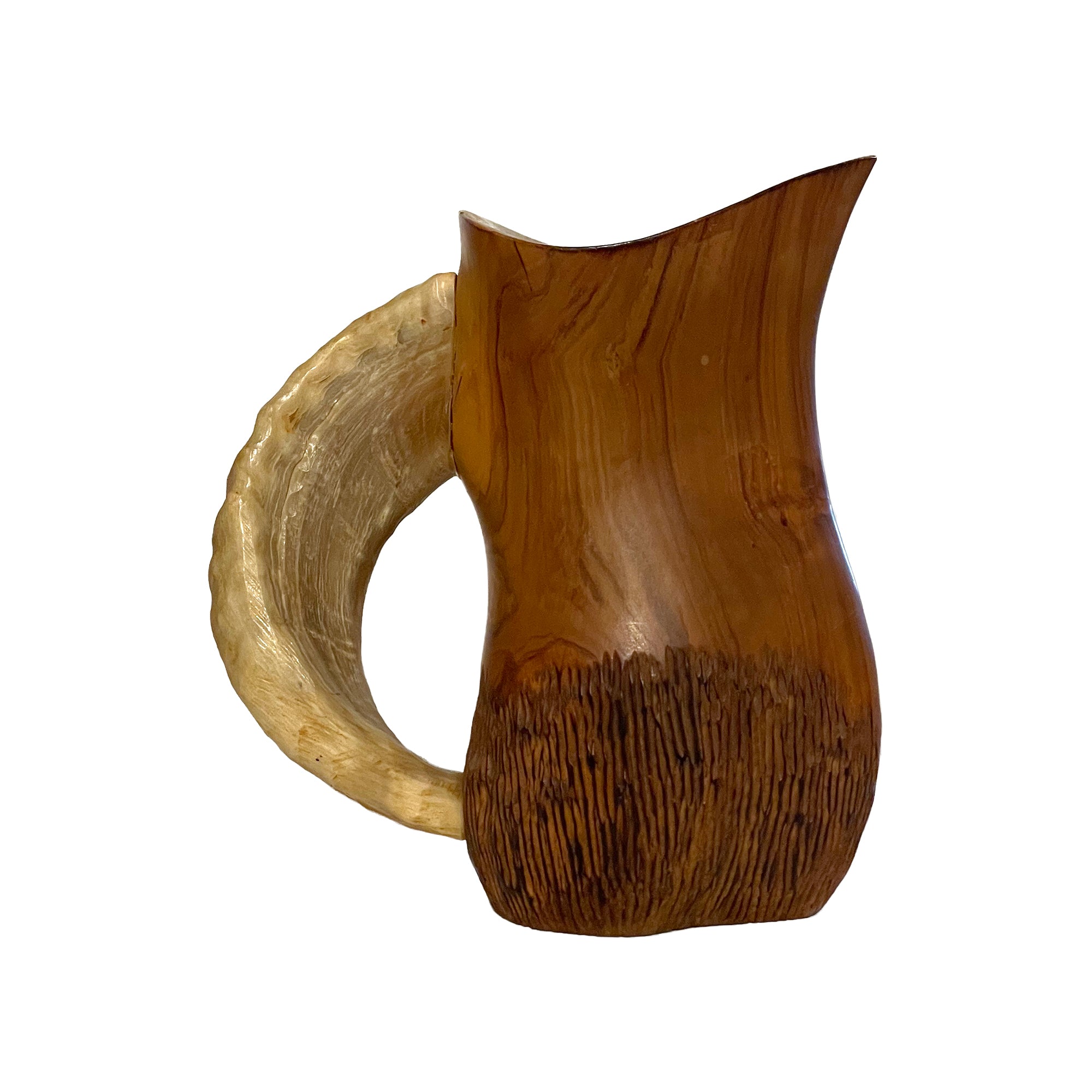 Carved Wood & Horn Pitcher – The Window
