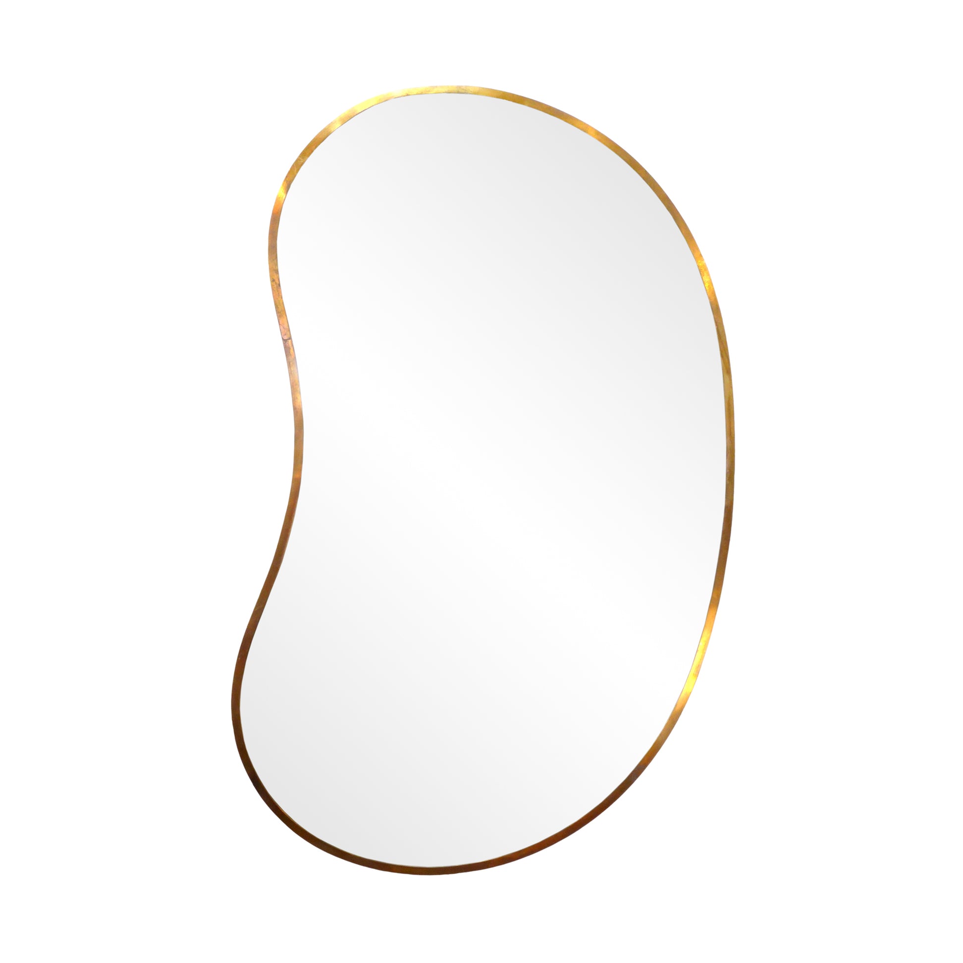 Italian Brass Framed Kidney Bean Shape Mirror – The Window