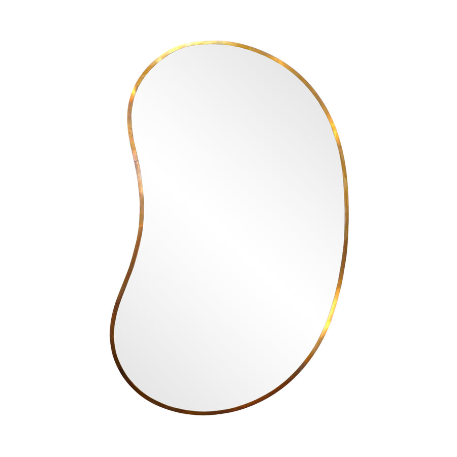 Italian Brass Framed Kidney Bean Shape Mirror – The Window