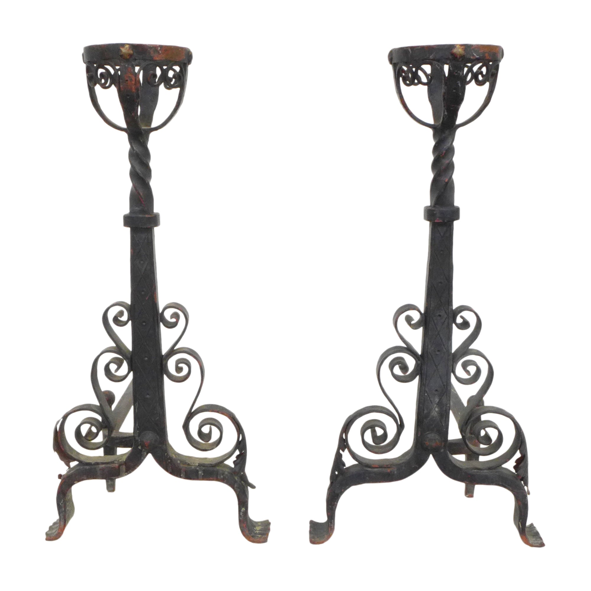 Pair of 1920s Spanish Revival Andirons – The Window