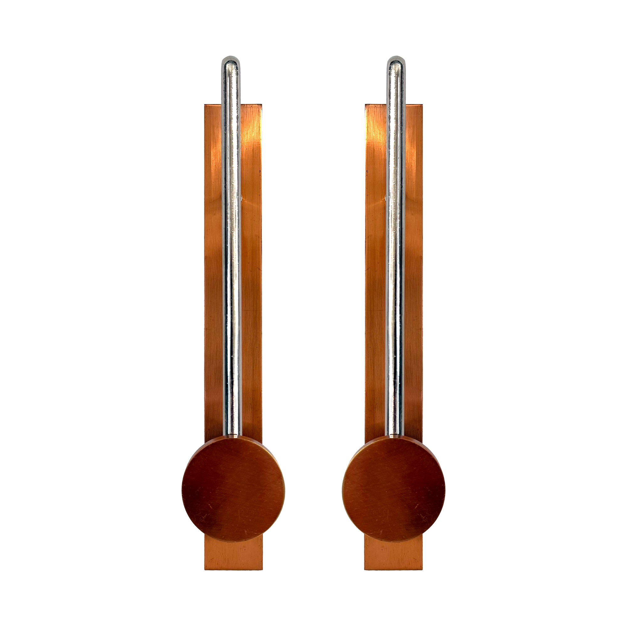 Pair of Art Deco Copper & Chromed Steel Pulls – The Window