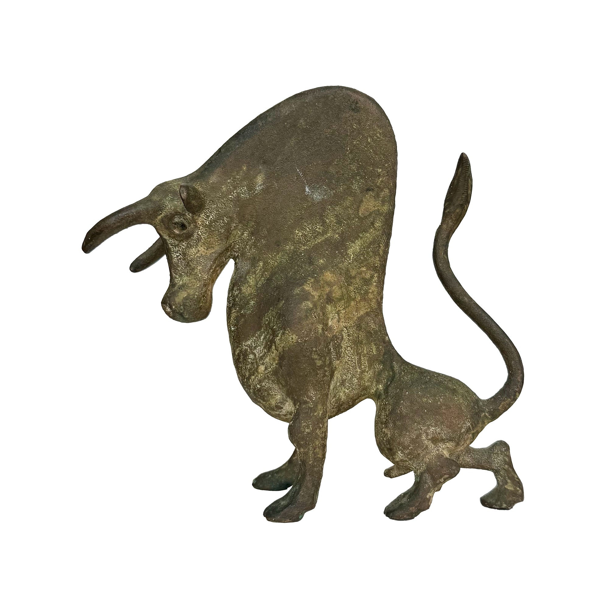 Small Modernist Bronze Bull Sculpture – The Window