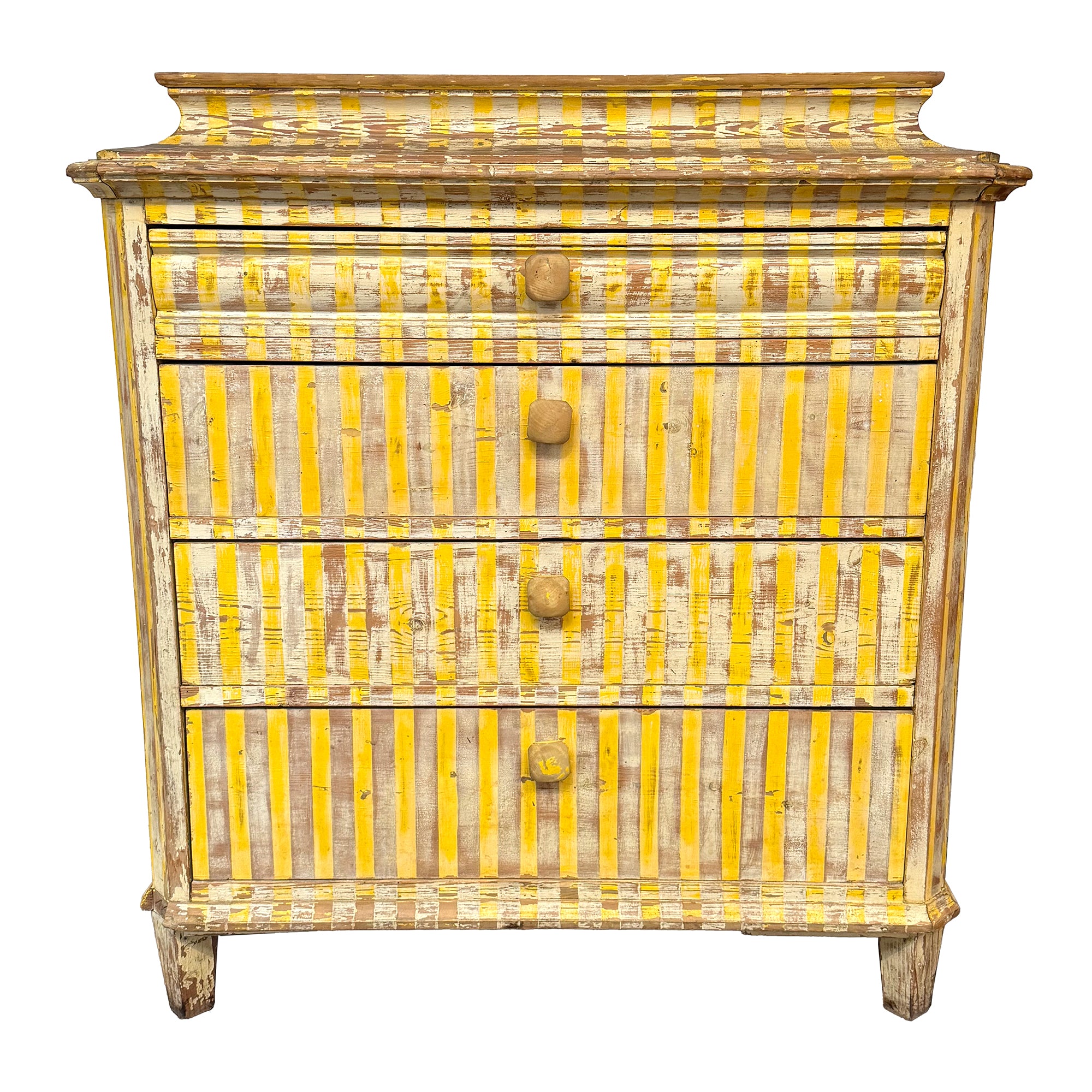 Spectacular Custom Stripe-Finished Wood Chest of Drawers – The Window