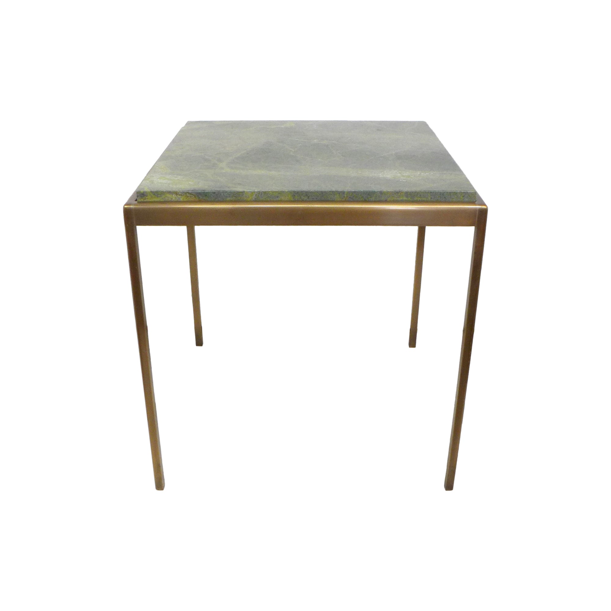 Square Bronze & Green Marble Side Table – The Window